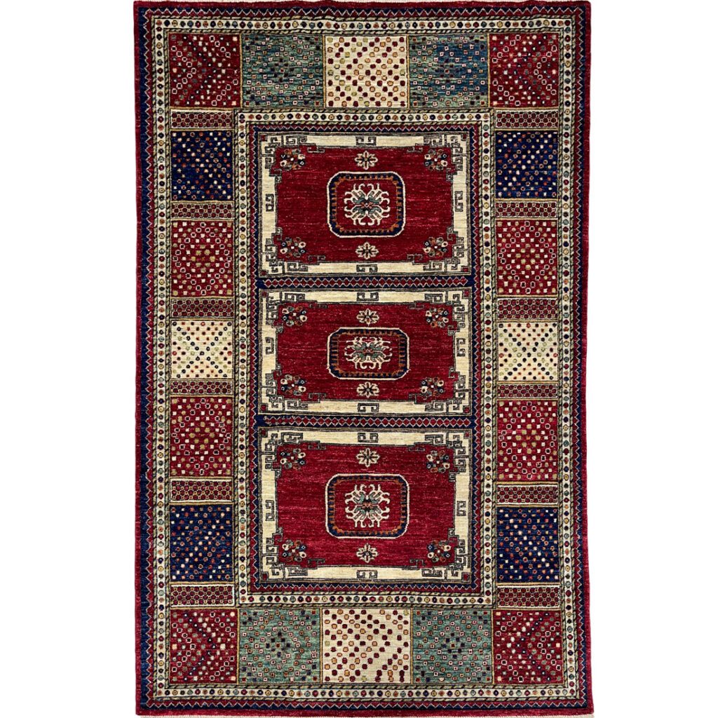Handmade Red Afghan Tribal Wool Area Rug (4’10” x 8’4″) | Yamil Craft