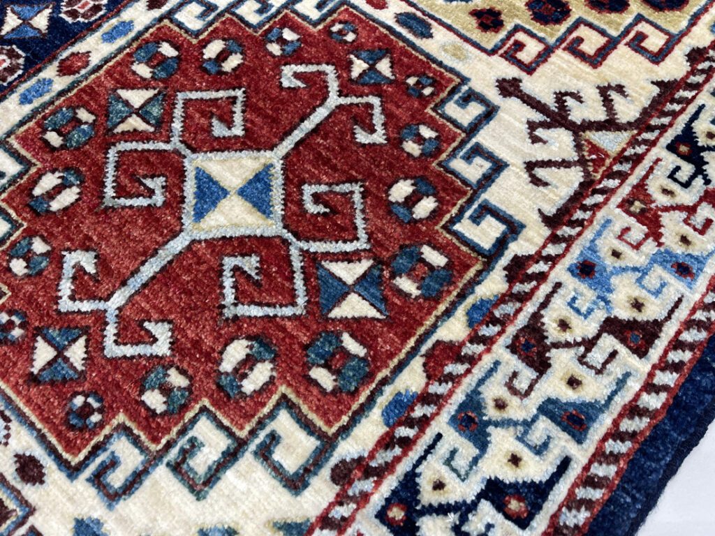 Handmade Tribal Kazak Wool Area Rug (4’5″ x 6’2″) | Yamil Craft