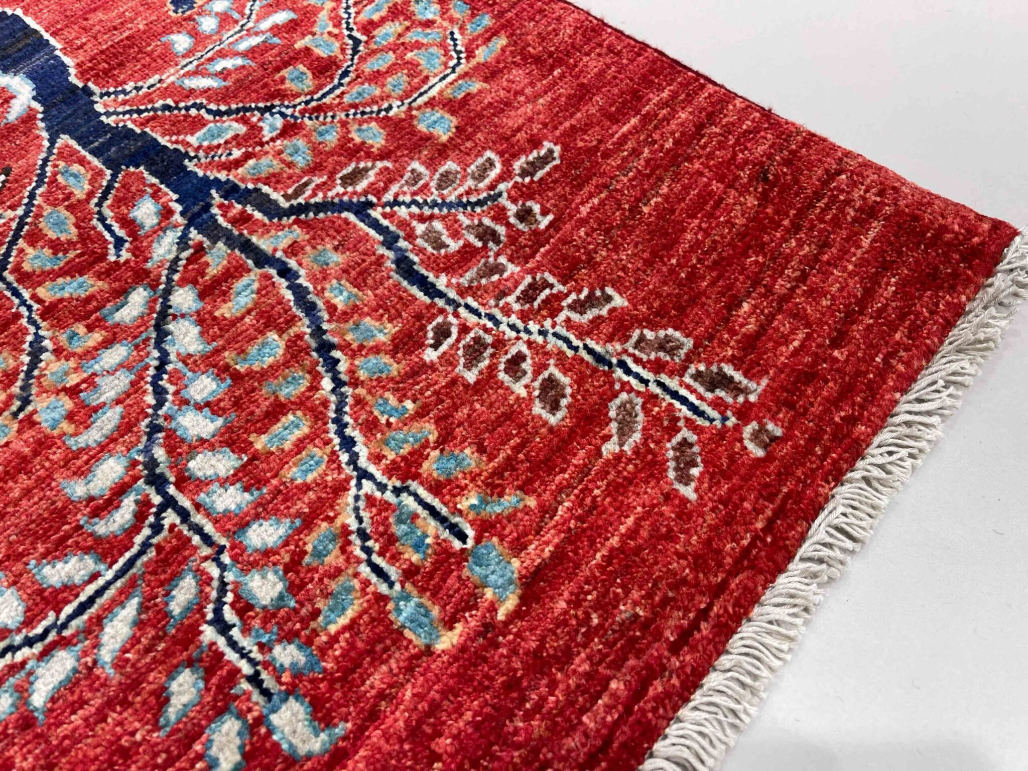 Handmade Red Persian Garden Tribal Wool Rug (4′ x 6′) | Yamil Craft