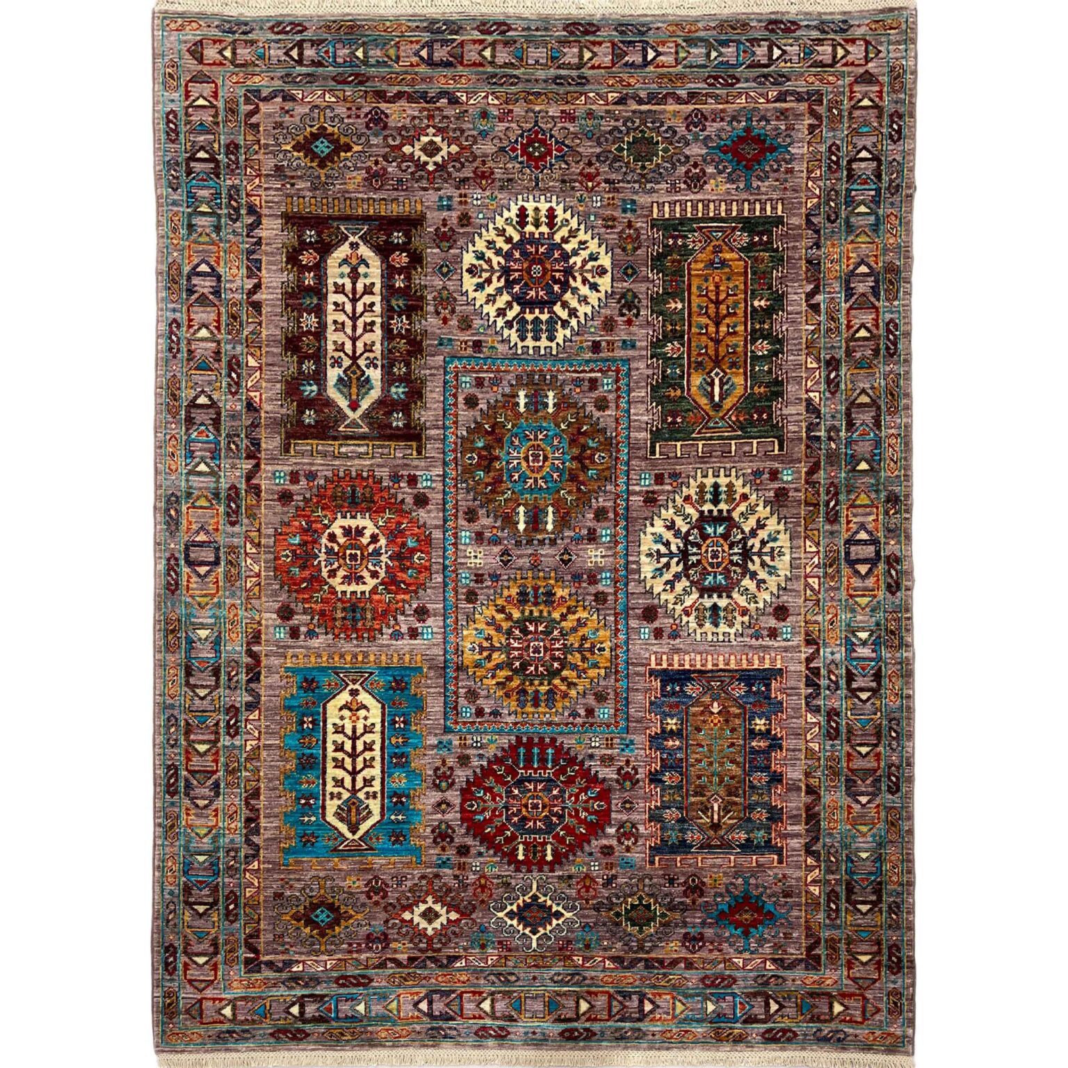 Handmade Tribal Kazak Wool Area Rug (4’5″ x 6’2″) | Yamil Craft