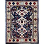 Handmade Boho Afghan Tribal Wool Area Rug (4’11” x 6’5″) | Yamil Craft